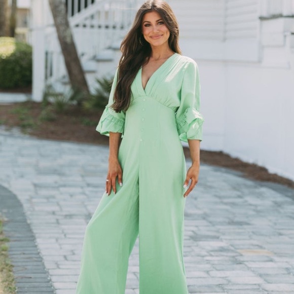 thesethreeboutique | Pants & Jumpsuits | These Three Boutique Green ...
